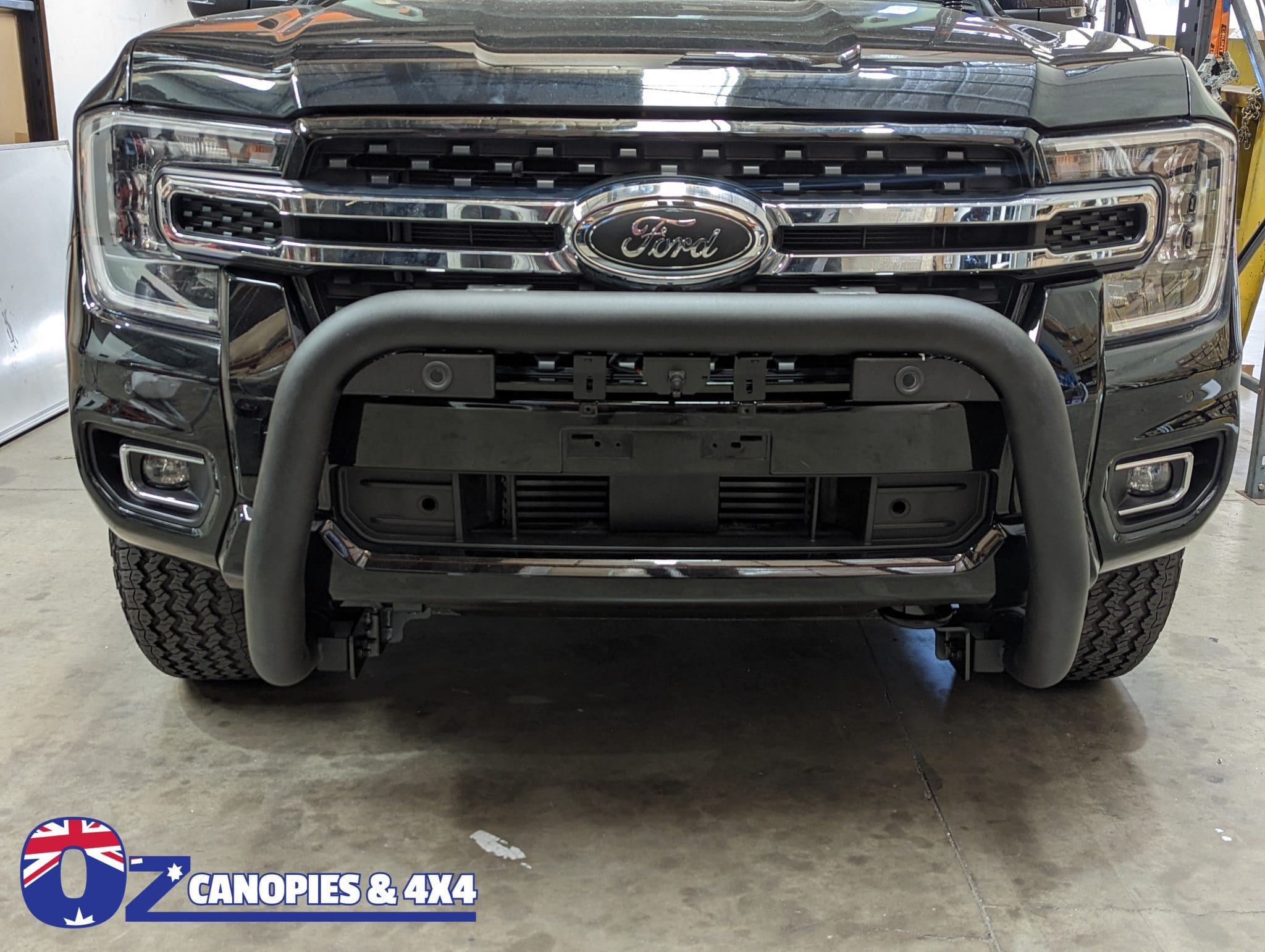 Sensor Compatible Ra Next Gen Ranger Nudge Bar Matte Black Nudge Bar